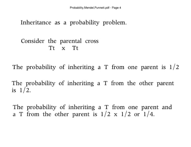 Probability, Mendel and Punnett Square | PDF