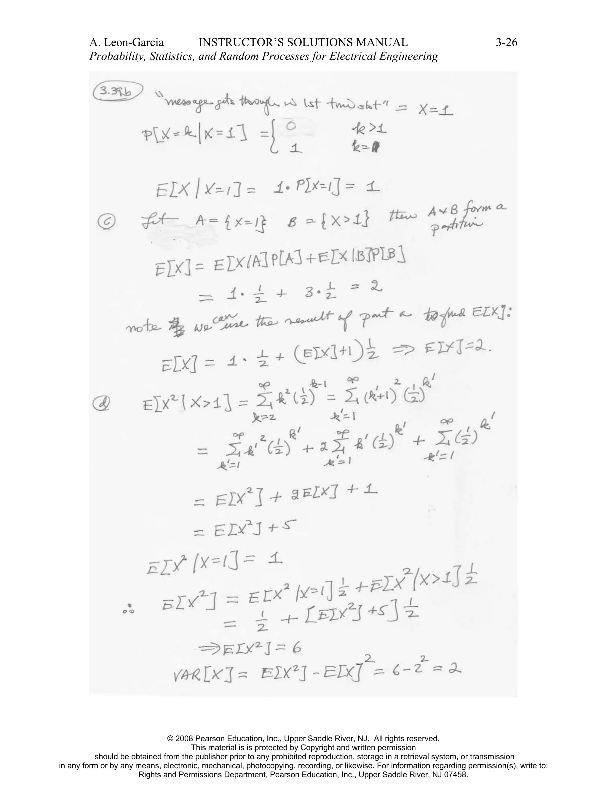 Probability Statistics and Random Processes for Electrical Engineering 3rd Edition Leon ...