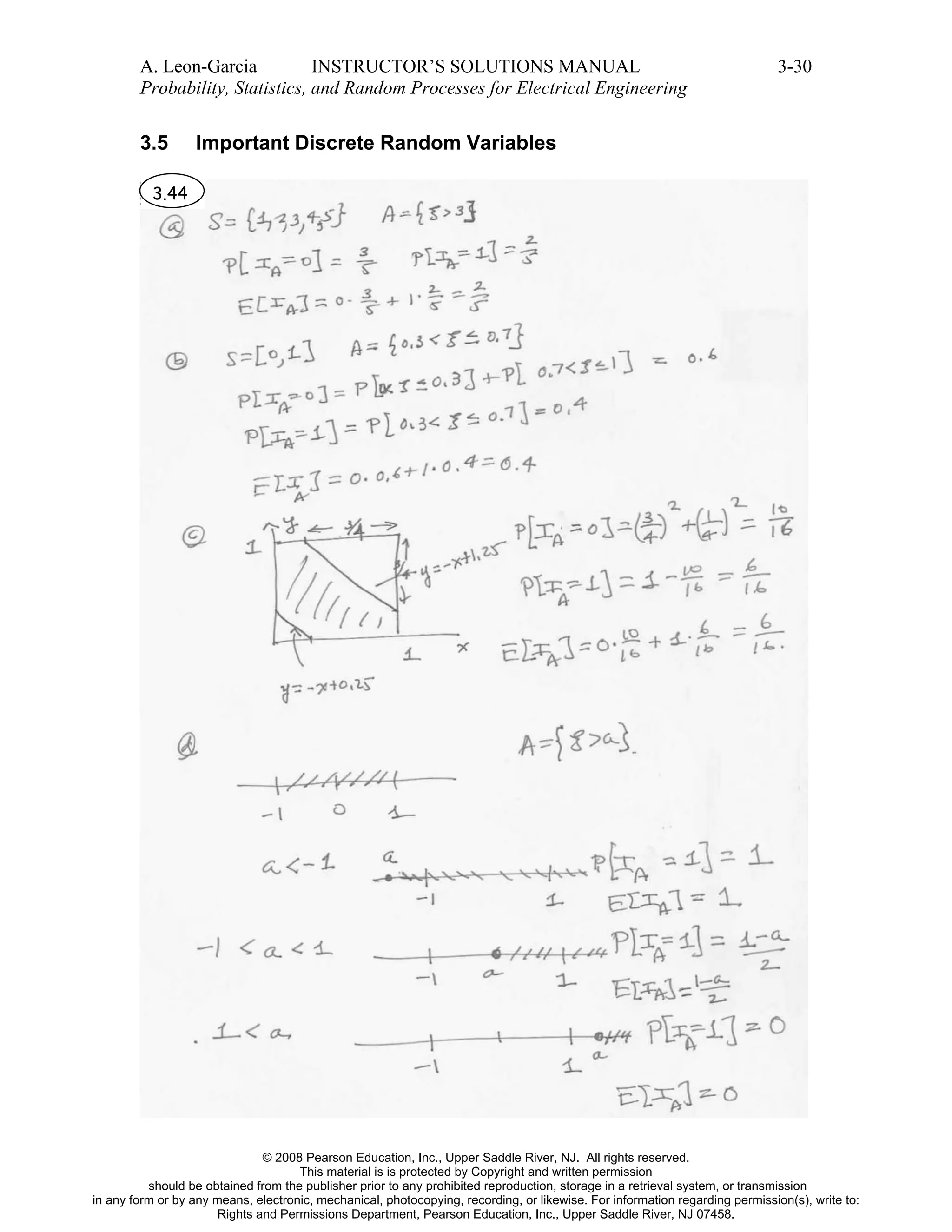 Probability Statistics and Random Processes for Electrical Engineering 3rd Edition Leon ...