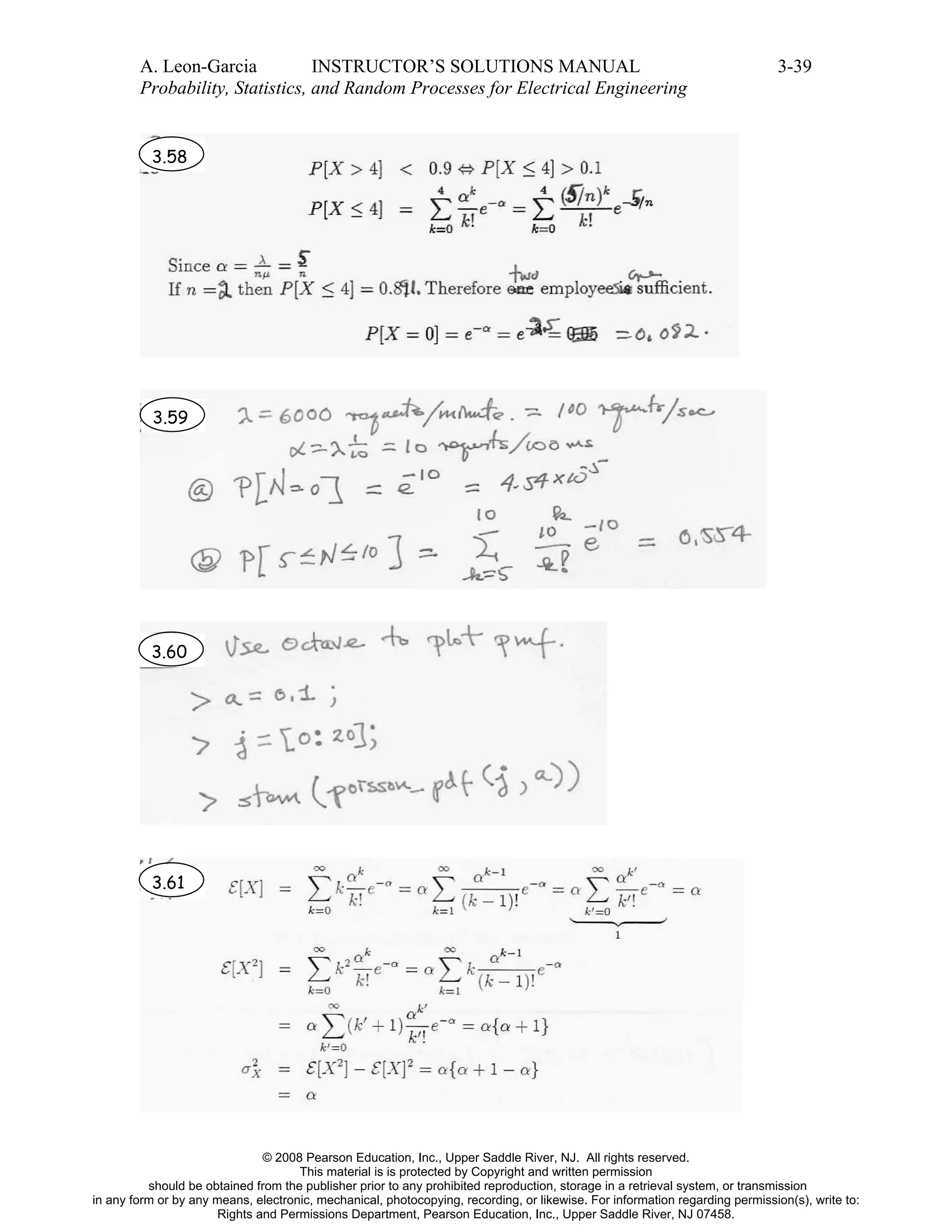 Probability Statistics and Random Processes for Electrical Engineering 3rd Edition Leon ...
