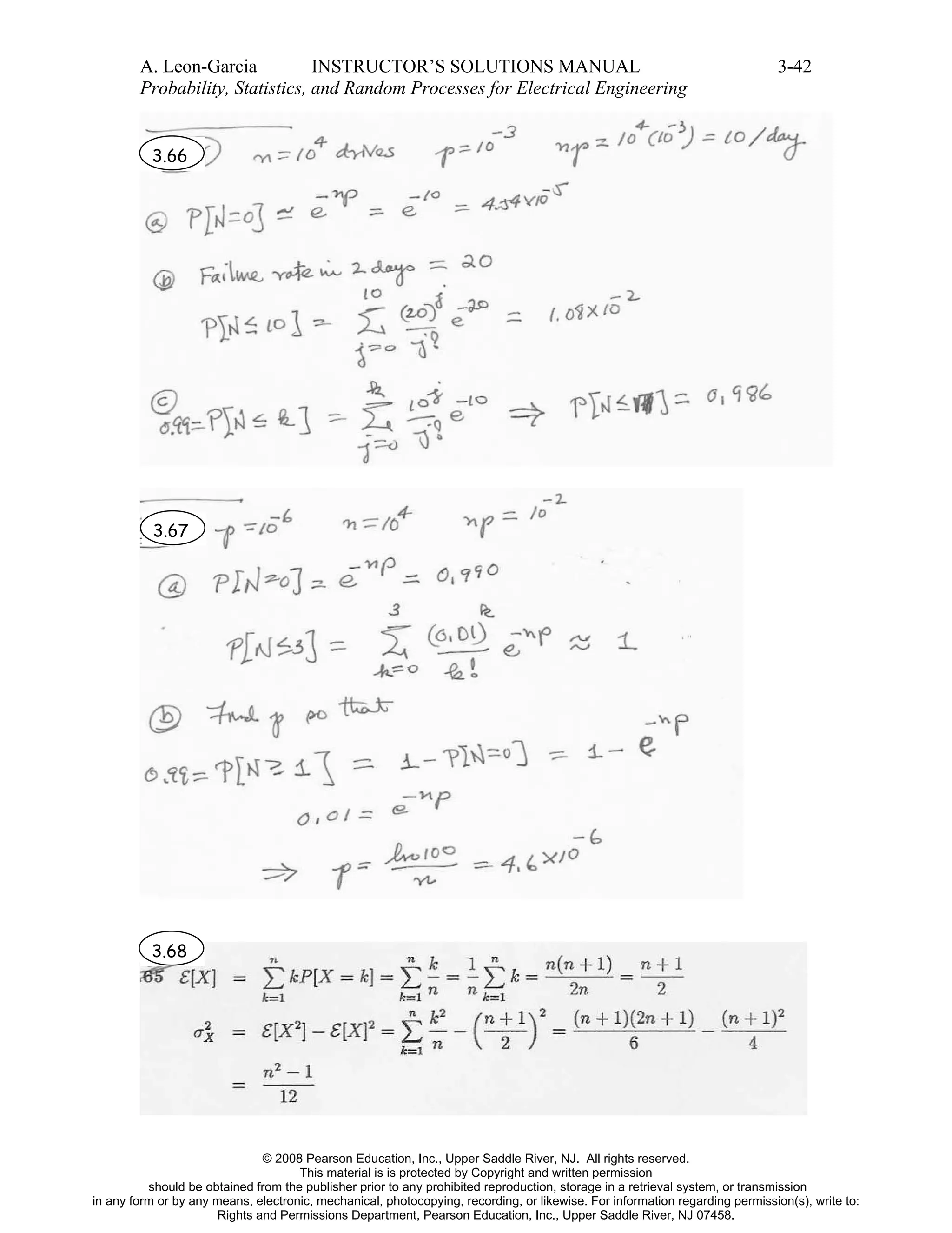 Probability Statistics and Random Processes for Electrical Engineering 3rd Edition Leon ...