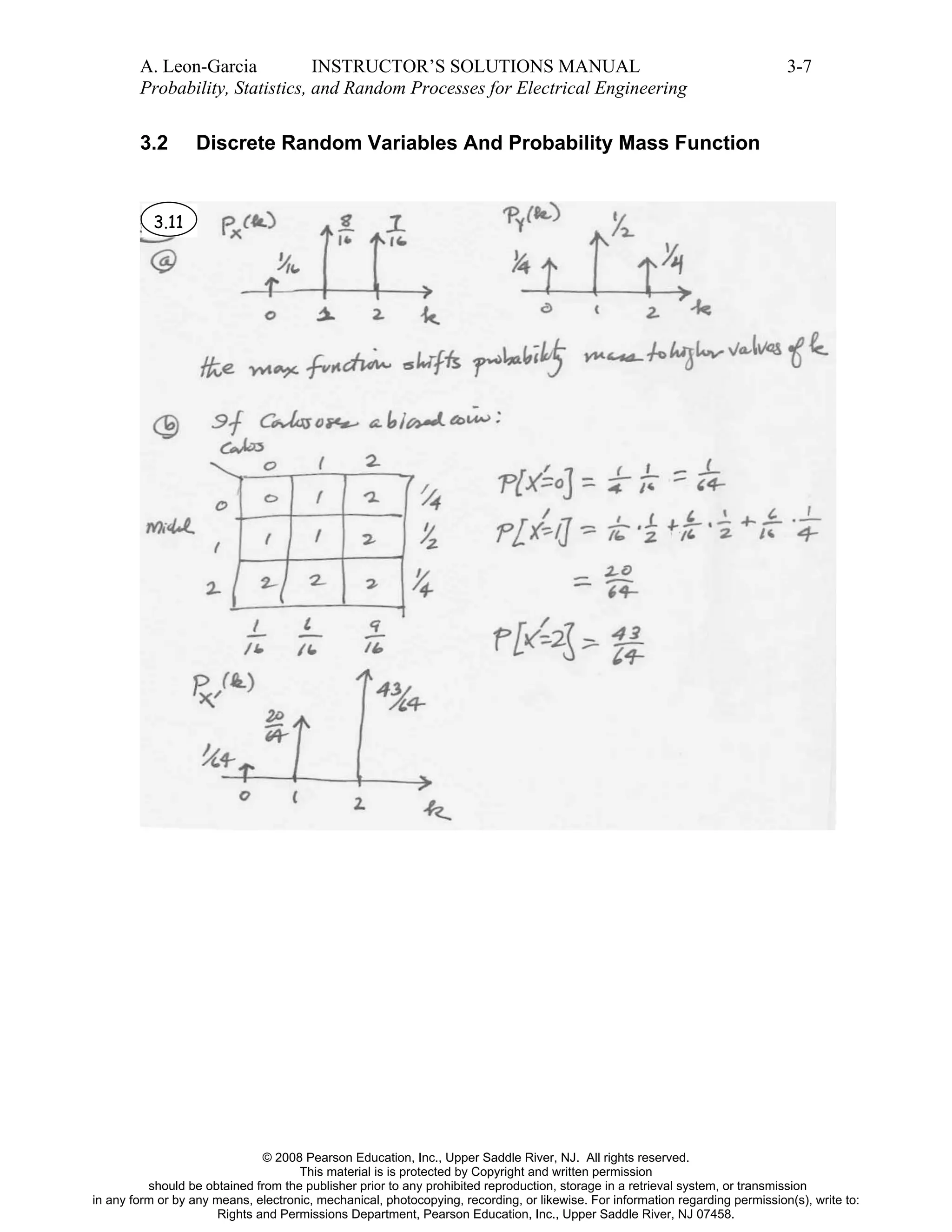 Probability Statistics and Random Processes for Electrical Engineering 3rd Edition Leon ...