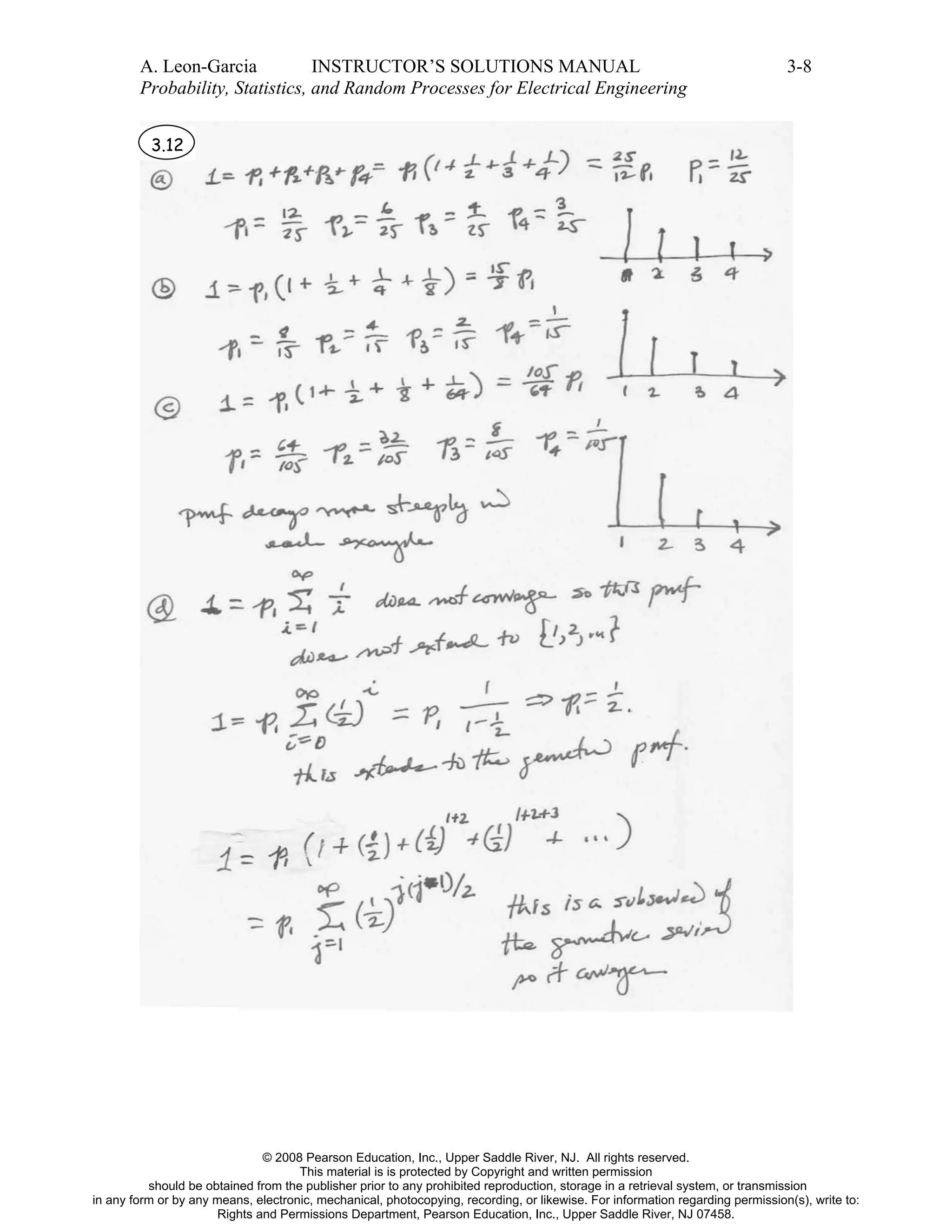 Probability Statistics and Random Processes for Electrical Engineering 3rd Edition Leon ...