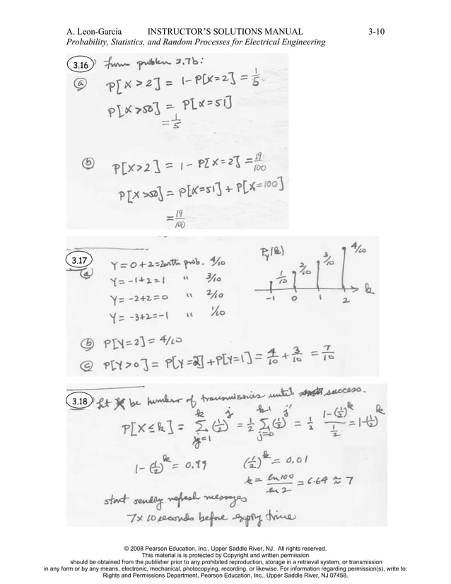 Probability Statistics and Random Processes for Electrical Engineering 3rd Edition Leon ...
