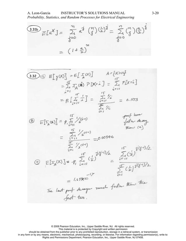 Probability Statistics and Random Processes for Electrical Engineering 3rd Edition Leon ...