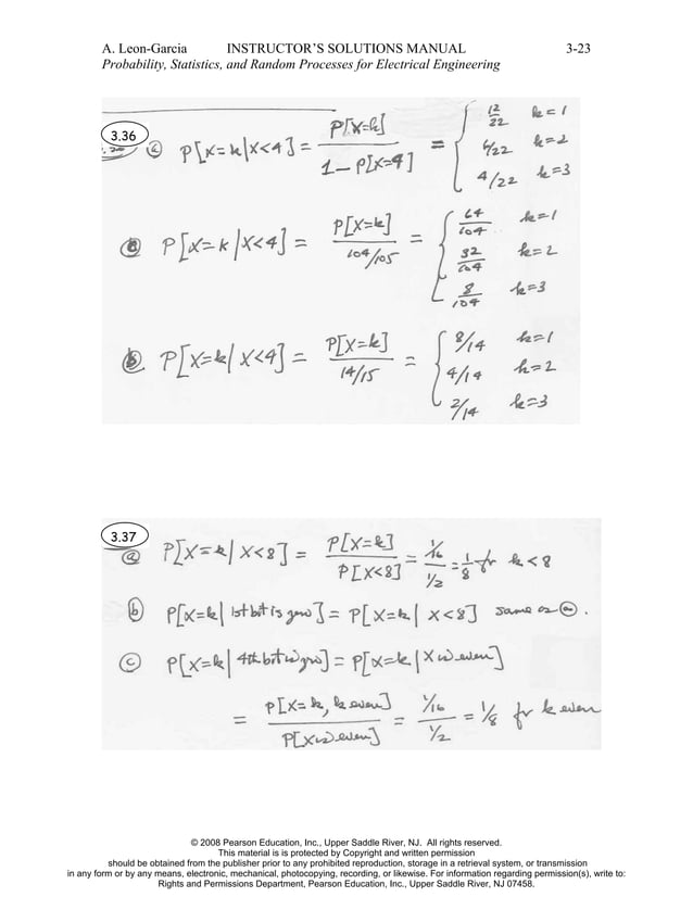 Probability Statistics and Random Processes for Electrical Engineering 3rd Edition Leon ...