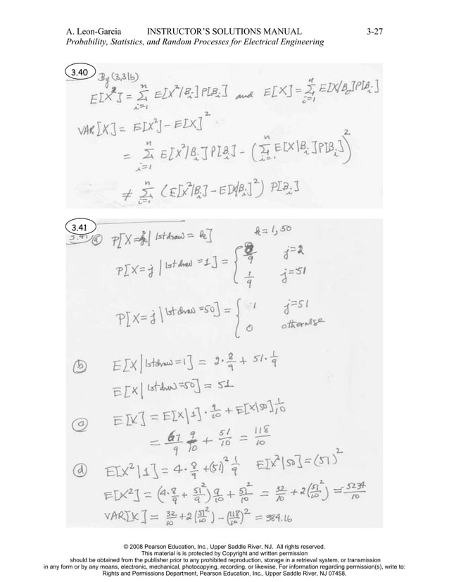 Probability Statistics and Random Processes for Electrical Engineering ...