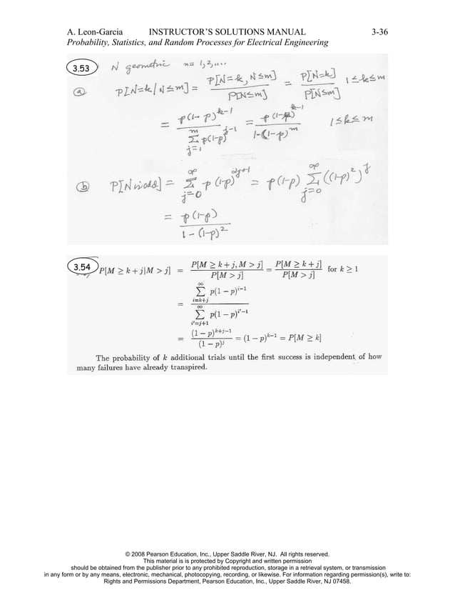 Probability Statistics and Random Processes for Electrical Engineering 3rd Edition Leon ...