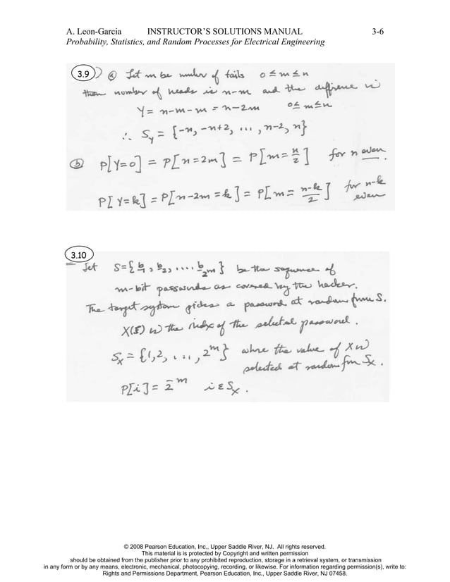 Probability Statistics and Random Processes for Electrical Engineering 3rd Edition Leon ...