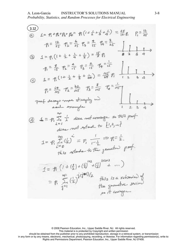 Probability Statistics and Random Processes for Electrical Engineering 3rd Edition Leon ...