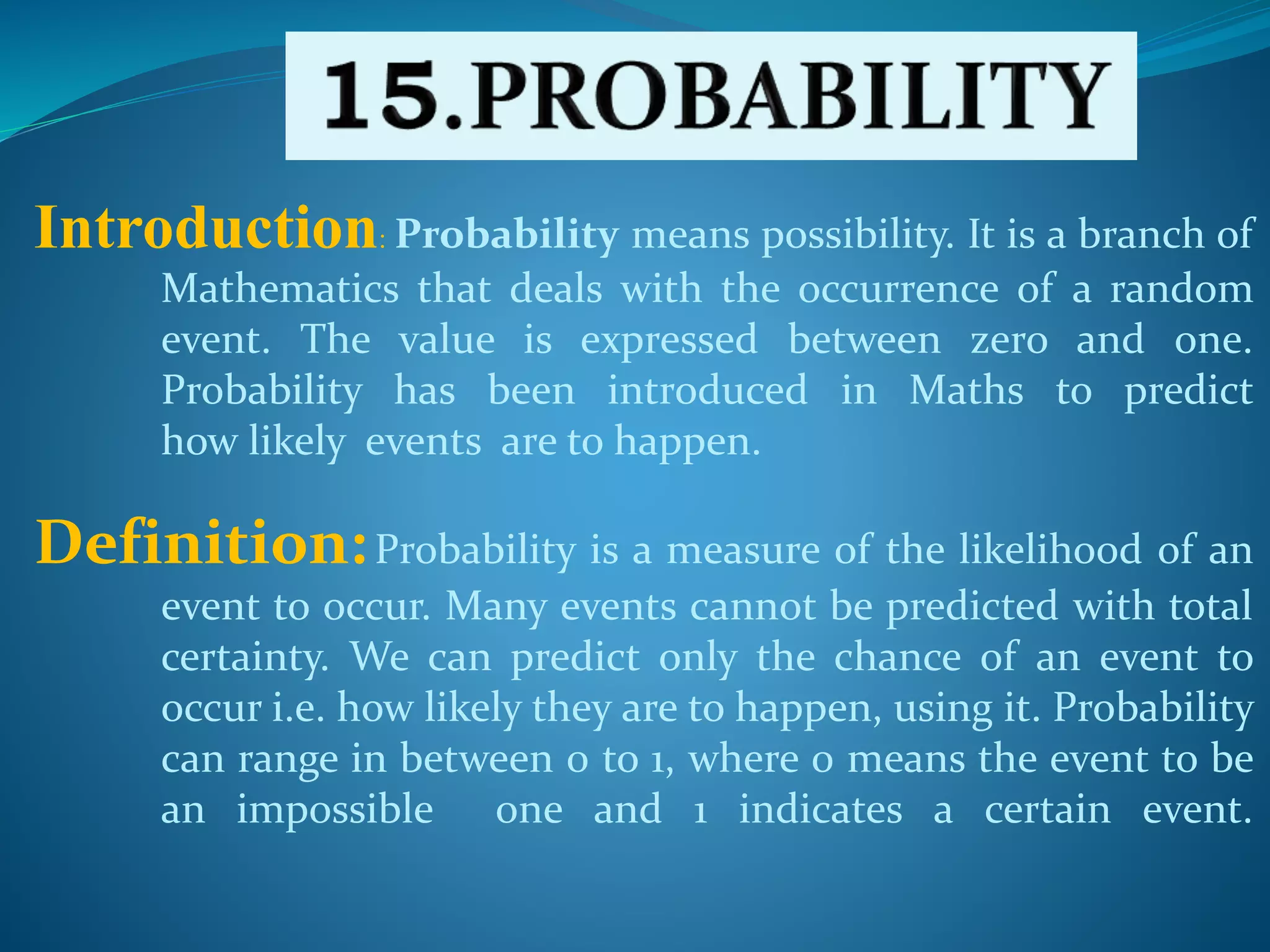 Probability PART 1 - X NCERT | PPT