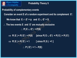 Probability Theory 5 | PPTX | Physics | Science