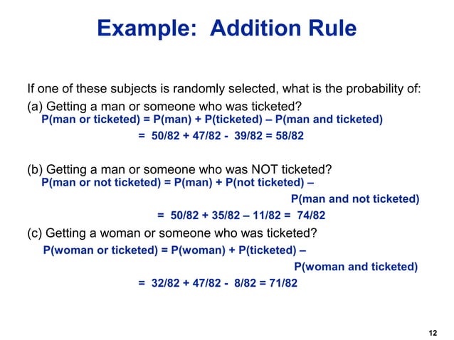 Probability addition rule | PPT