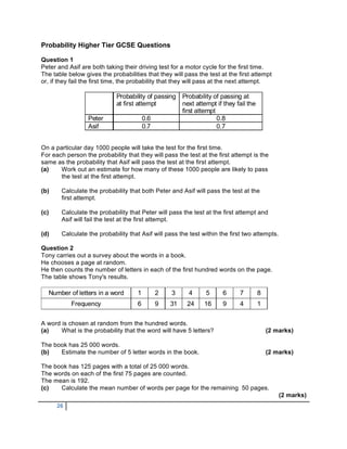 Probability for GCSE | PDF