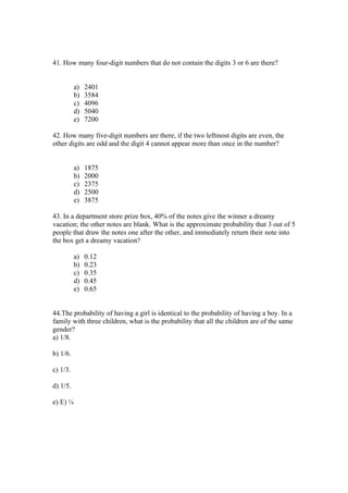 Probability And Combinations | DOC | Roleplaying Games | Games and Puzzles