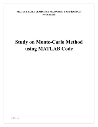 Probability and random processes project based learning template.pdf | Physics | Science