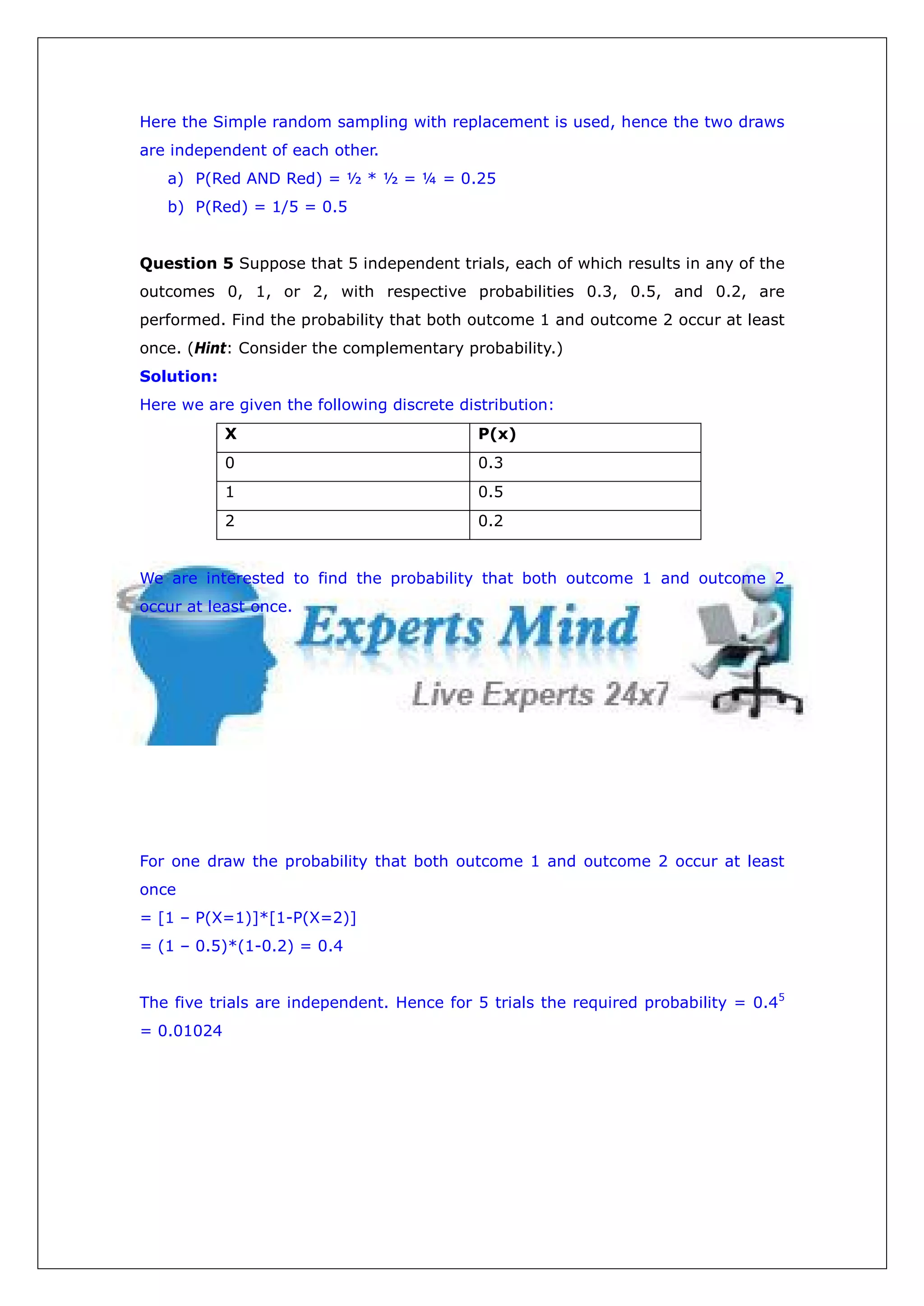 Probability and statistics assignment help | PDF