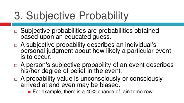 Subjective Probability Examples