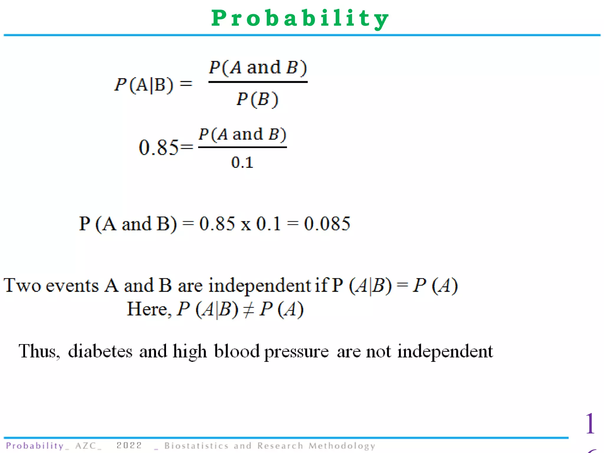 Probability ,Binomial distribution, Normal distribution, Poisson’s ...