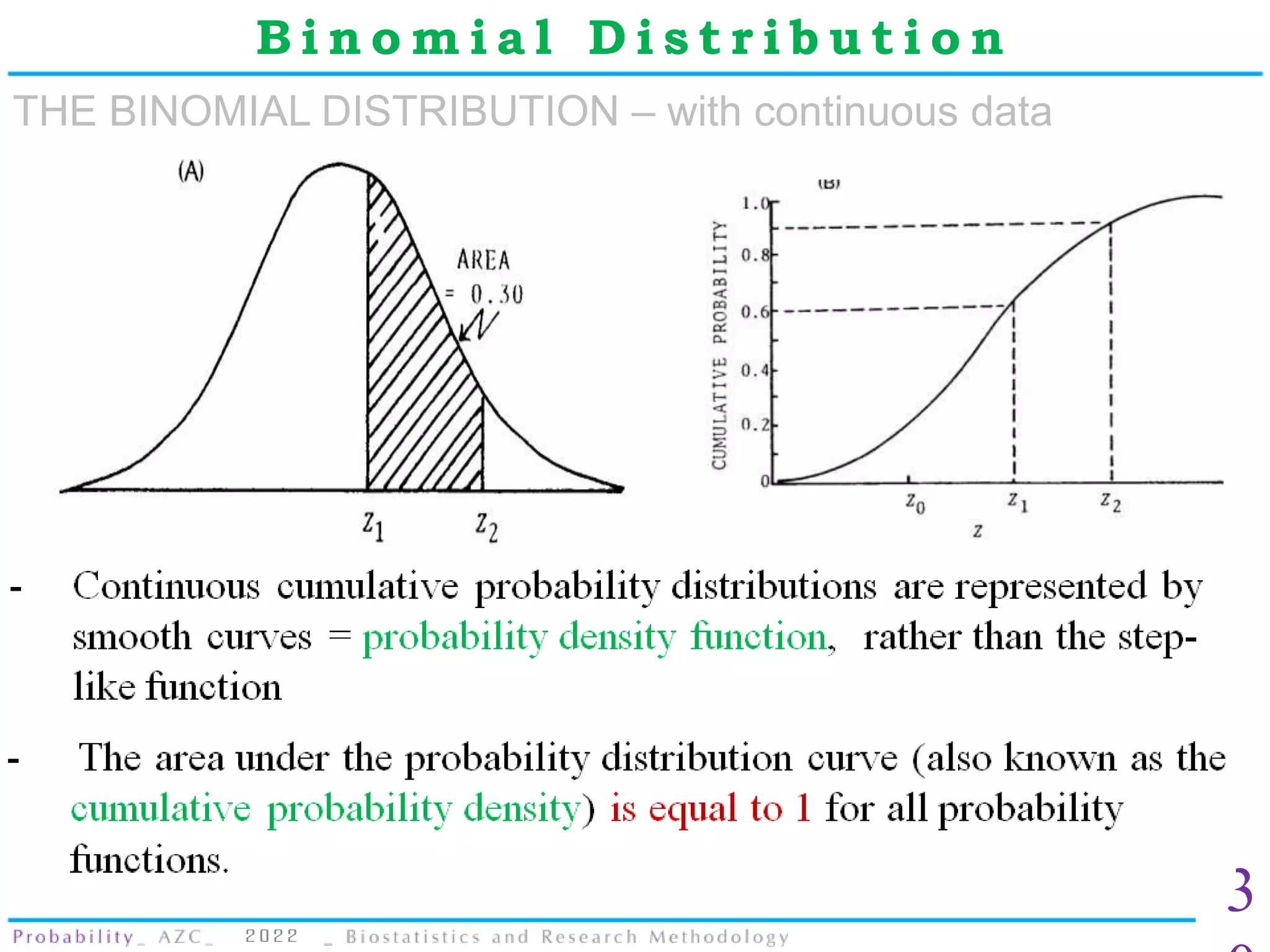 Probability ,Binomial distribution, Normal distribution, Poisson’s ...