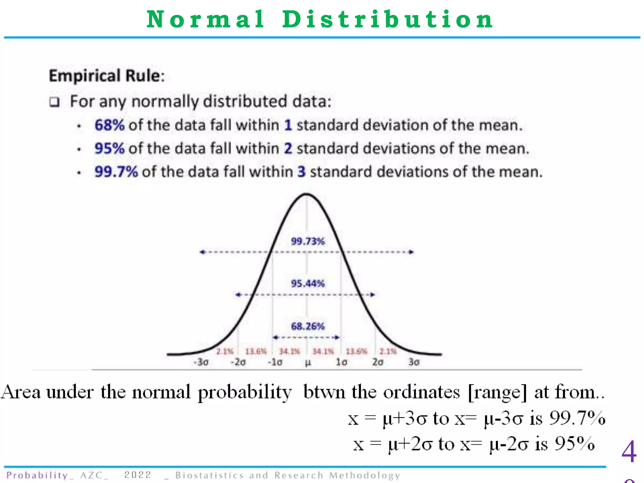 Probability ,Binomial distribution, Normal distribution, Poisson’s ...