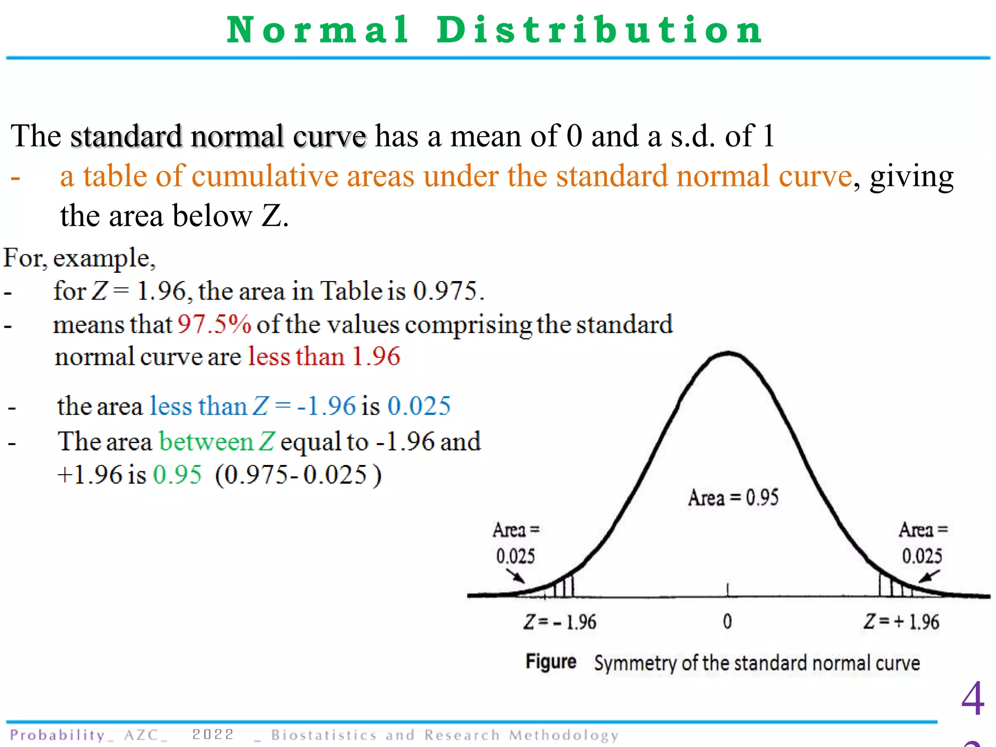 Probability ,Binomial distribution, Normal distribution, Poisson’s ...