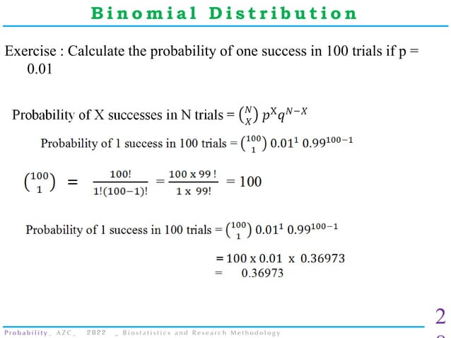 Probability ,Binomial distribution, Normal distribution, Poisson’s ...