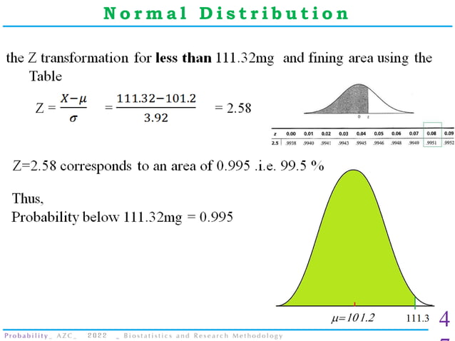 Probability ,Binomial distribution, Normal distribution, Poisson’s ...
