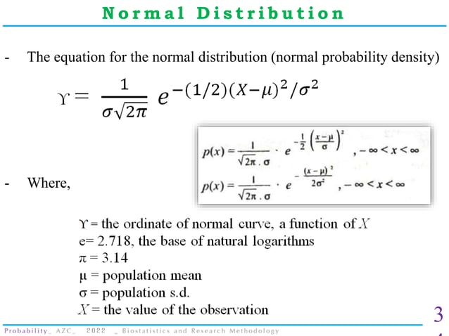 Probability ,Binomial distribution, Normal distribution, Poisson’s ...