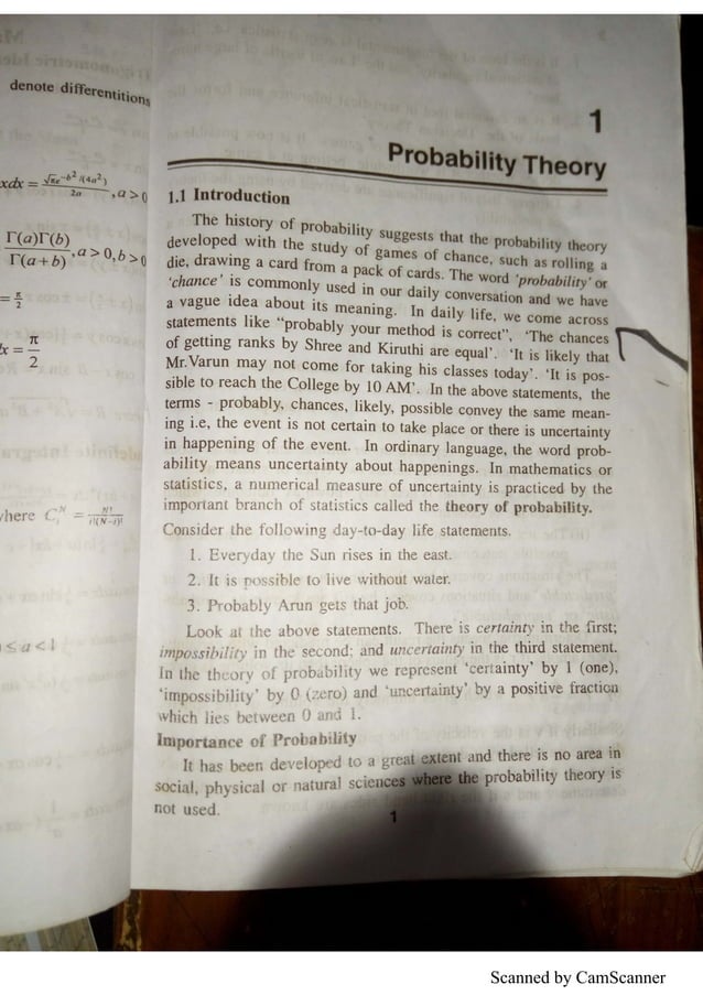 Probability chap 1 note. | PDF