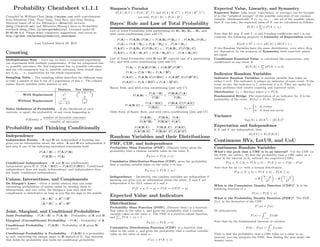 Probability cheatsheet | PDF