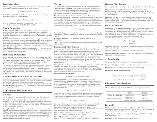 Probability cheatsheet | PPT