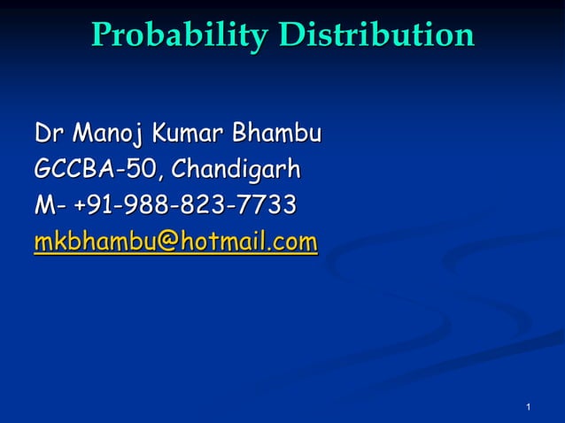 Probability distribution | PPT