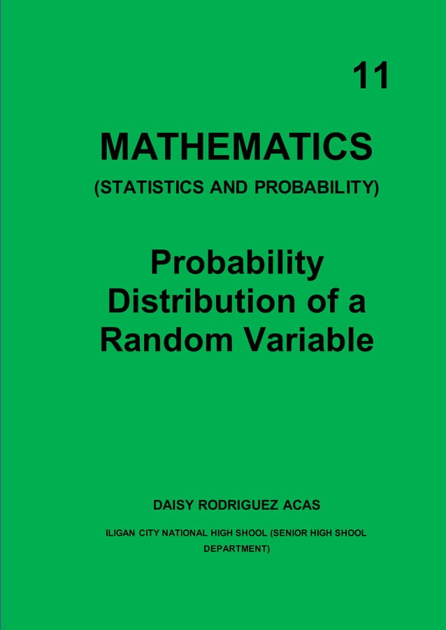Probability distribution of a random variable module | DOCX | Physics ...