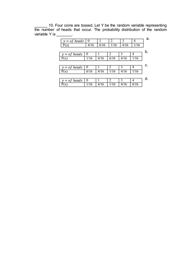 Probability distribution of a random variable module | DOCX | Physics | Science