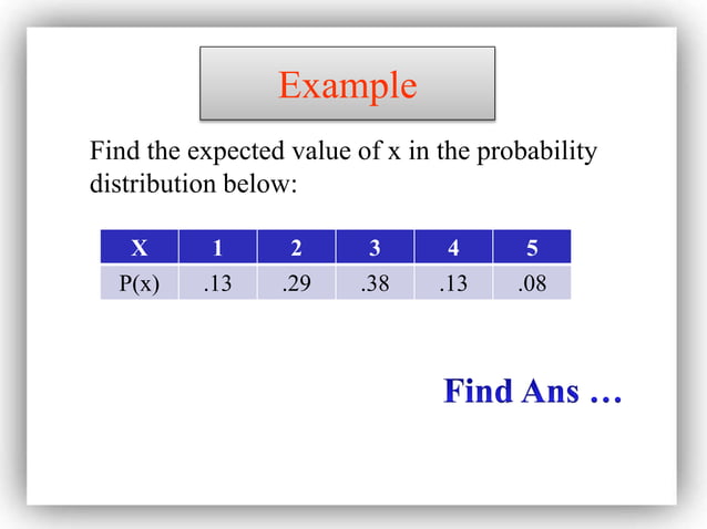 Probability distributions & expected values | PPTX