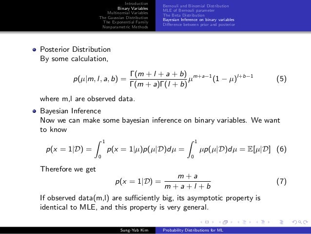 Probability distributions for ml