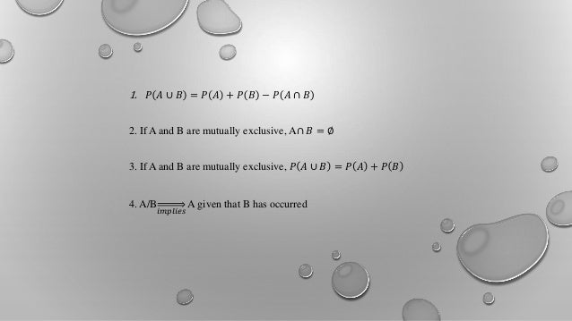 Formulas of Probability :Class 12 maths