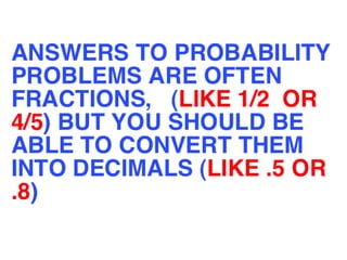 PROBABILITY for upper elementary (Teach) | PPT