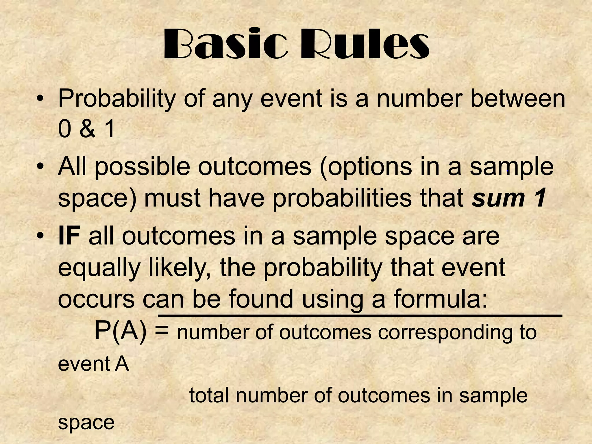 Probability models & basic rules | PPTX