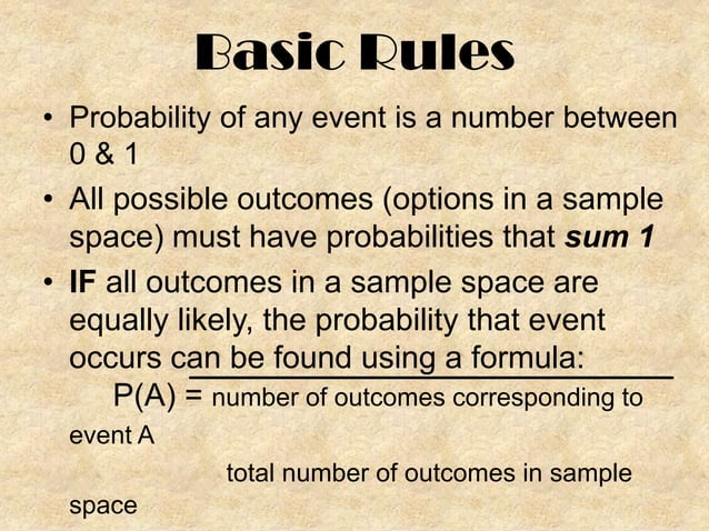 Probability models & basic rules | PPTX