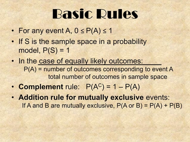 Probability models & basic rules | PPTX