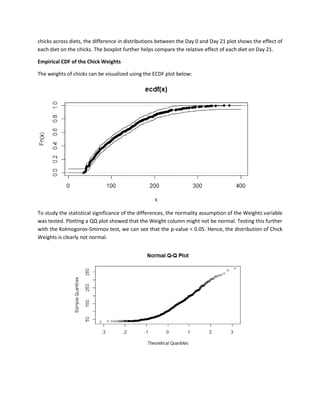 Weights of Chicks on Diets - A probability approach (using R) | PDF