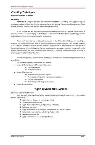 Probability module 1 | PDF