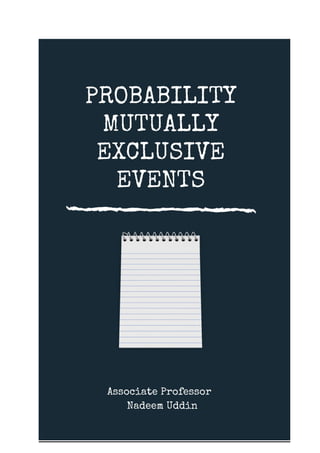 Probability(mutually exclusive events) | PDF