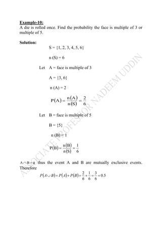 Probability(mutually exclusive events) | PDF