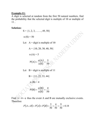 Probability(mutually exclusive events) | PDF