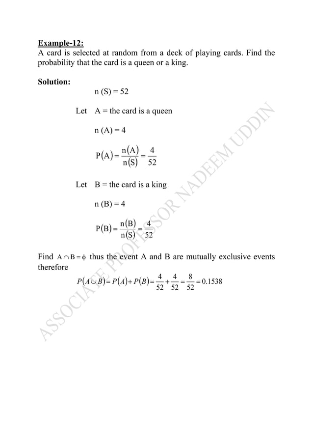 Probability(mutually exclusive events) | PDF