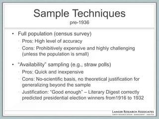 Probability Sampling and Alternative Methodologies | PPT