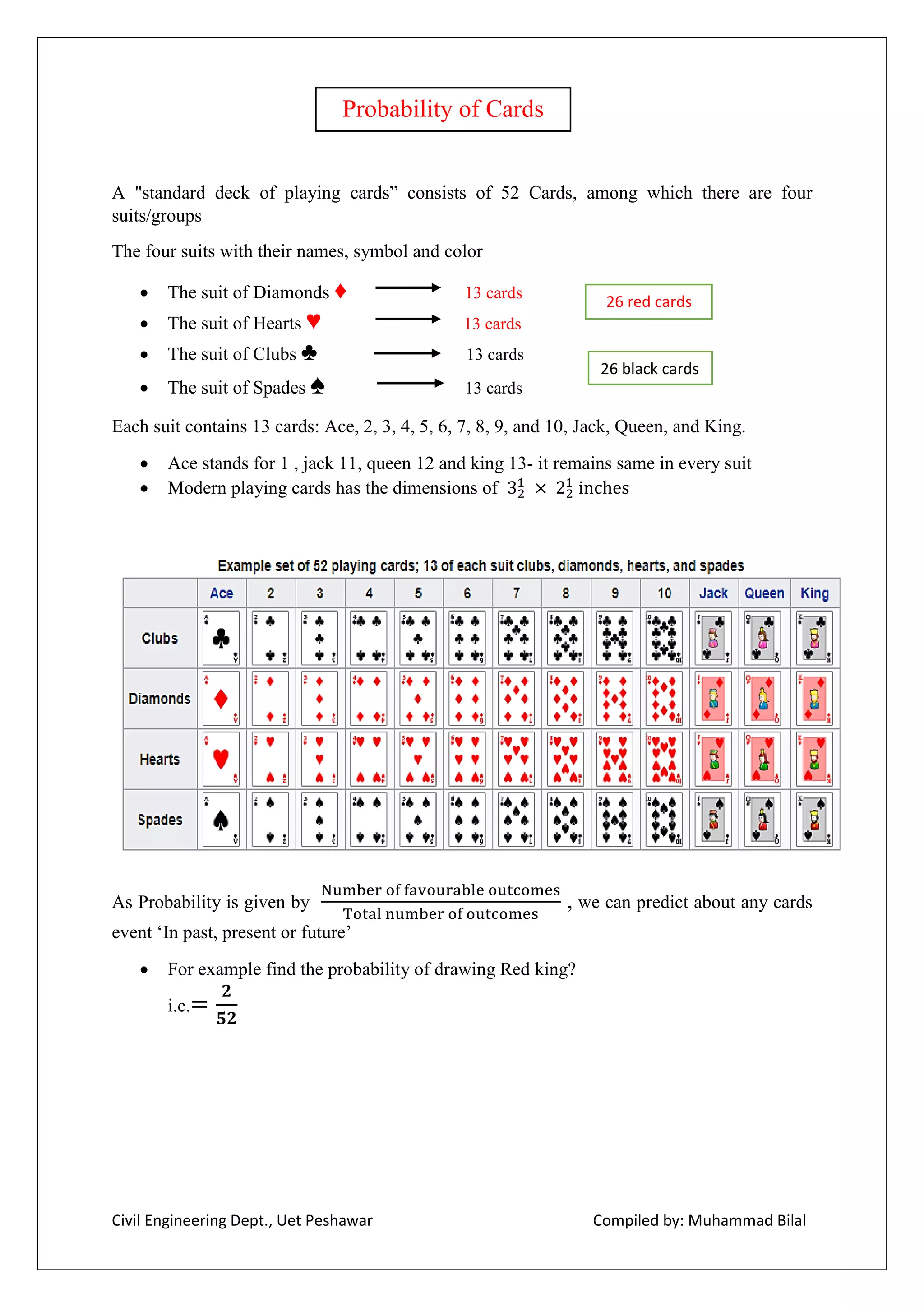 Probability of cards | PDF